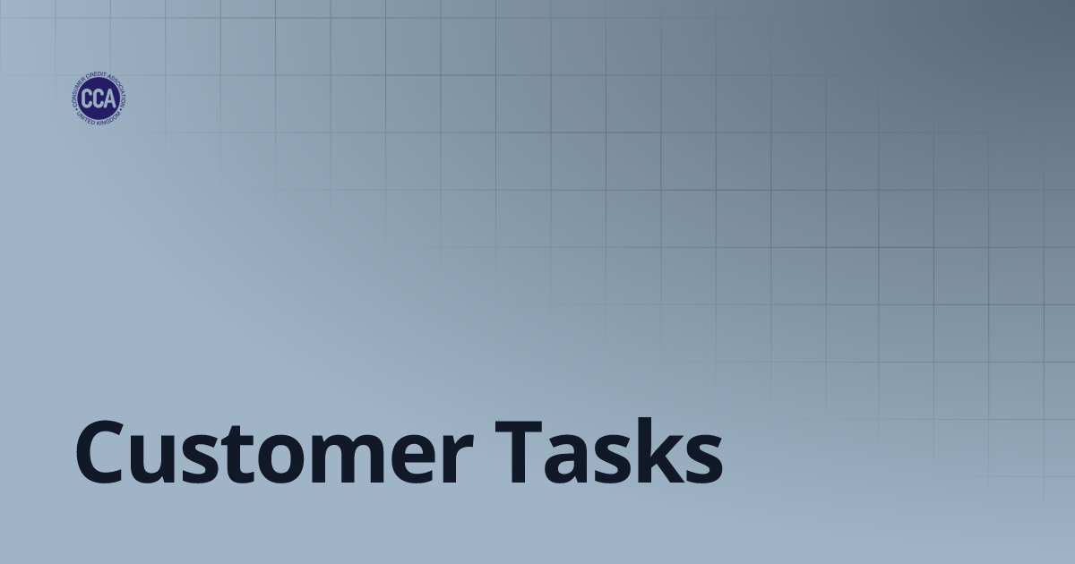 Customer Tasks | CCA Digital