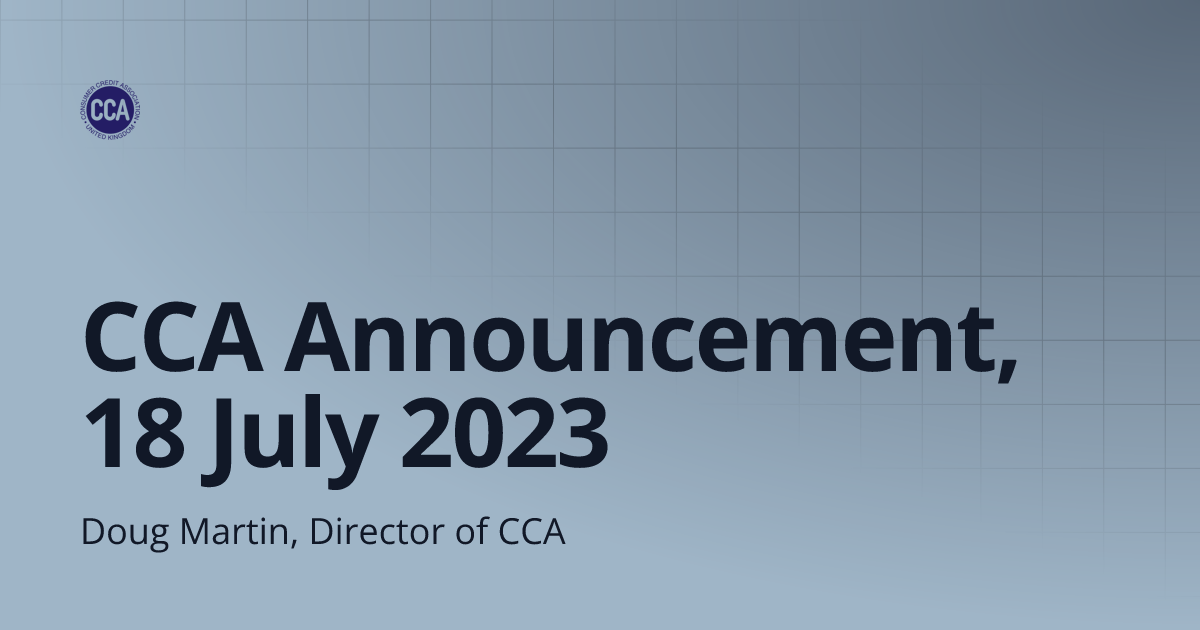 CCA Announcement, 18 July 2023 | CCA Digital