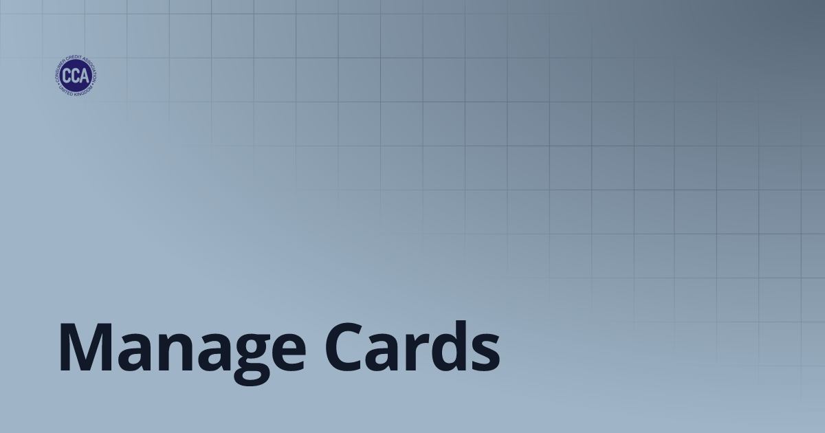 Manage Cards | CCA Digital
